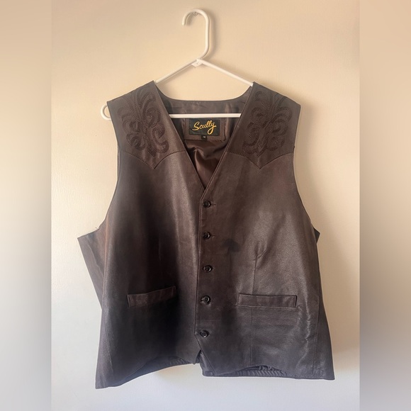 Scully | Jackets & Coats | Scully Mens Brown Western Leather Vest With ...